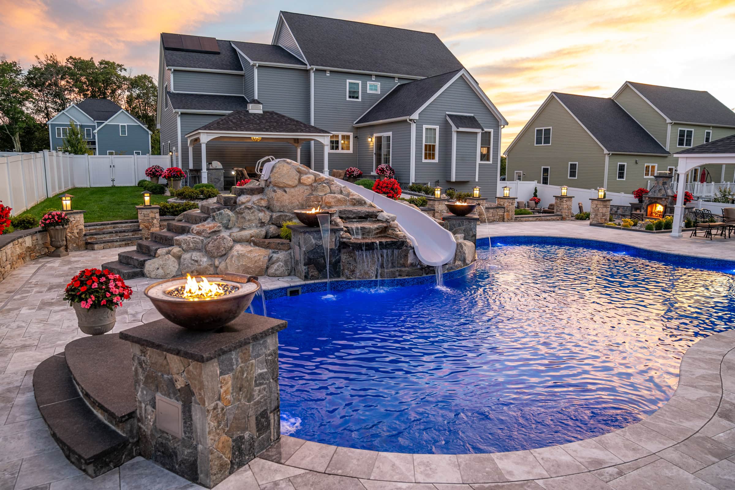 Grafton, MA Landscape Design | Inground Pool, Patio, Hardscape